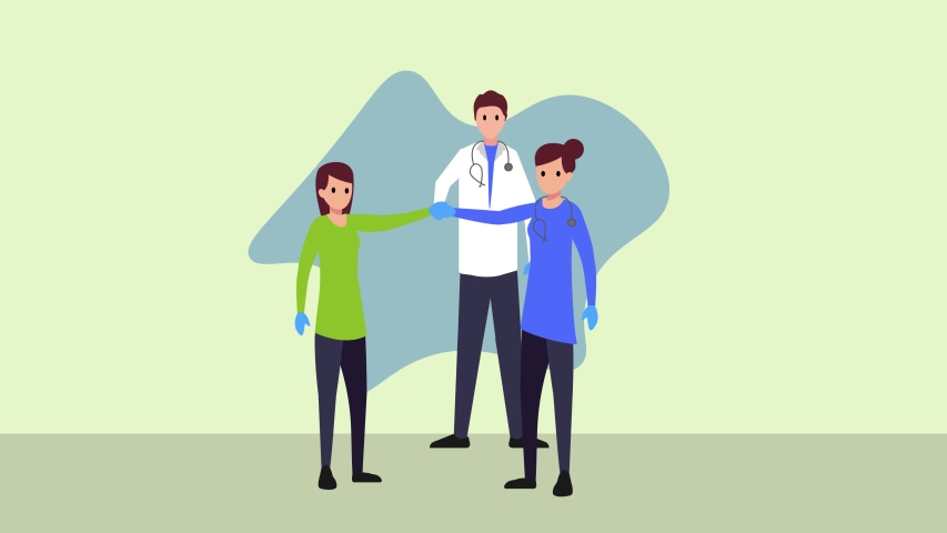 medical workers team animation joining hands Stock Footage Video (100% ...