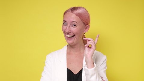 Beautiful Young Woman Happily Agreeing On Stock Footage Video (100% ...