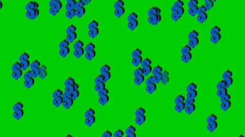 Falling 3d Dollar Signs Symbol 4k Stock Footage Video (100% Royalty ...
