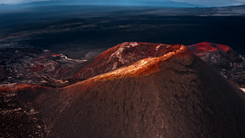Crater On Volcano Tolbachik Kamchatka Peninsula Stock Footage Video