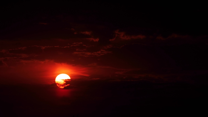 Beautiful Big Sunrise Sun in Stock Footage Video (100% Royalty-free ...