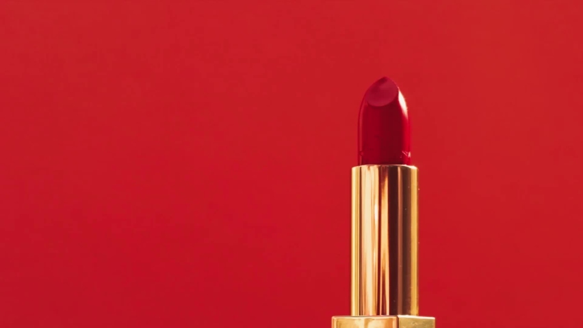 red lipstick golden tube shining light Stock Footage Video (100% ...