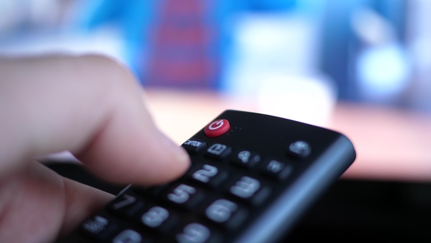 Tv Remote Control Closeup Television Set Stock Footage Video (100% ...