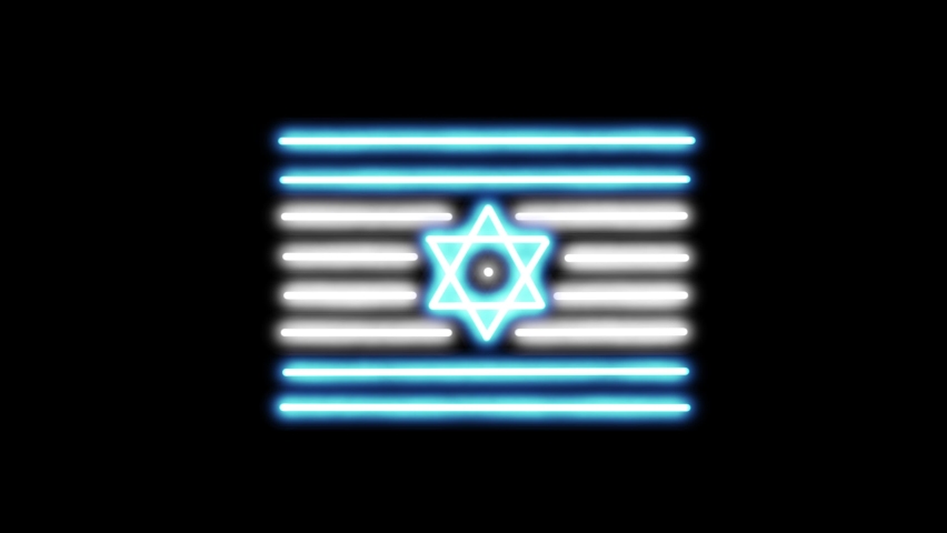 Israel Neon Flag Animation Stock Footage Video (100% Royalty-free ...