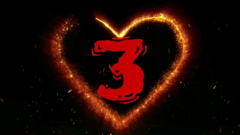 Animation Appearance Heart Number 3 Shape Stock Footage Video (100% ...