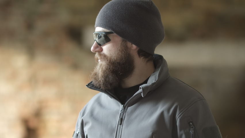 Serious Bodyguard, Man Turn Left Stock Footage Video (100% Royalty-free ...