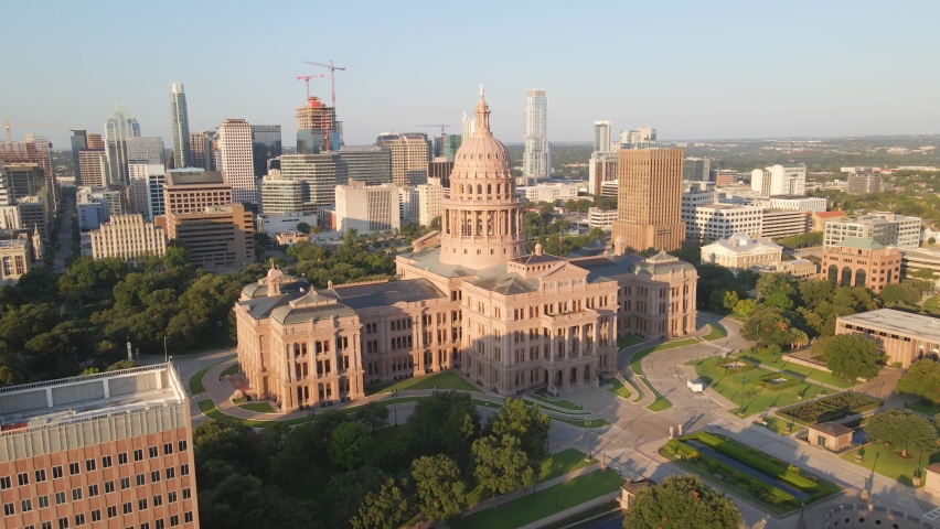 aerial view texas state capitol austin Stock Footage Video (100% ...