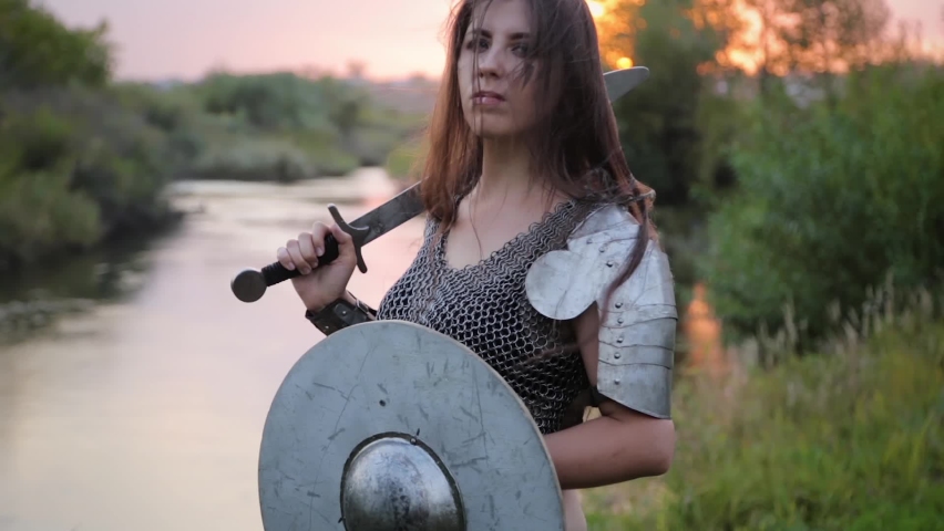 Woman Warrior Shield Stock Video Footage - 4K and HD Video Clips ...