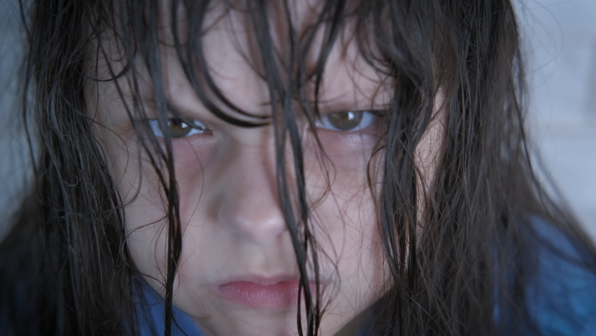 Furious Child Face. a Child Stock Footage Video (100% Royalty-free ...