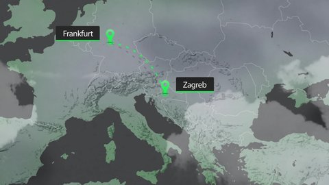 792 Flight path map Stock Video Footage - 4K and HD Video Clips ...