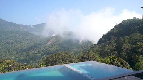 Infinity Pool Beautiful Green Forest Mountain Stock Footage Video (100% ...
