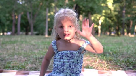 happy little child girl swaying on Stock Footage Video (100% Royalty ...