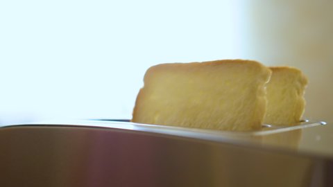 Toaster Kitchen Slow Motion Making Toasts Stock Footage Video (100% ...