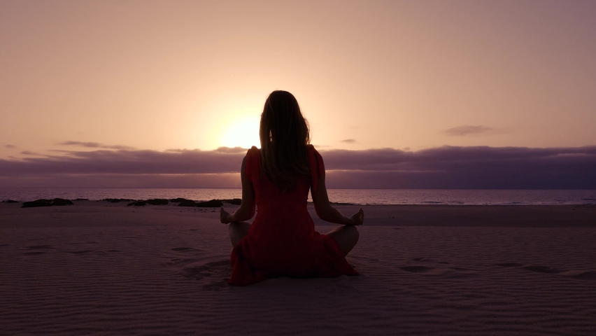 Woman Greeting the Sun with Stock Footage Video (100% Royalty-free ...