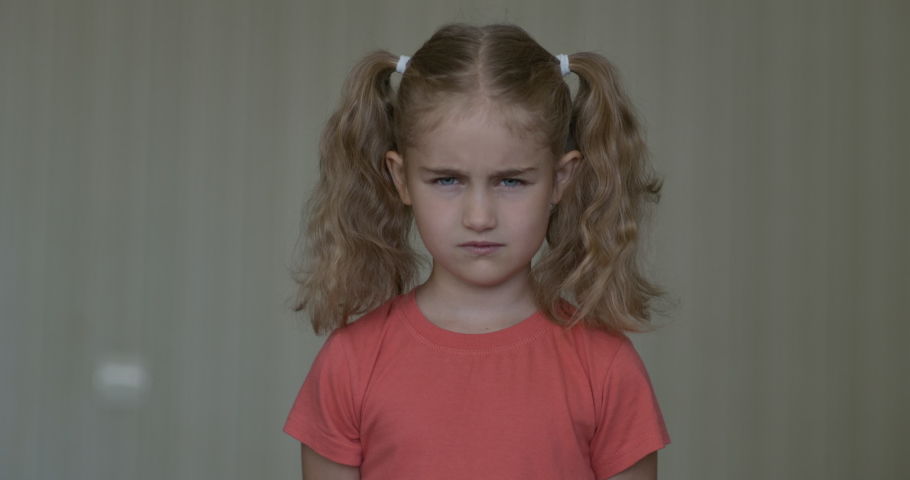 Portrait Very Grumpy Angry Little Stock Footage Video (100% Royalty ...