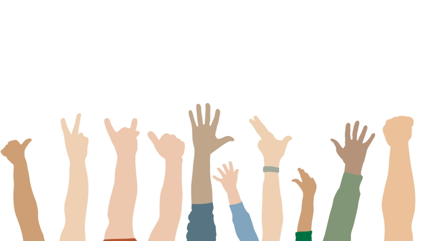 Human Hands Crowd Raising Hands Animation Stock Footage Video (100% ...