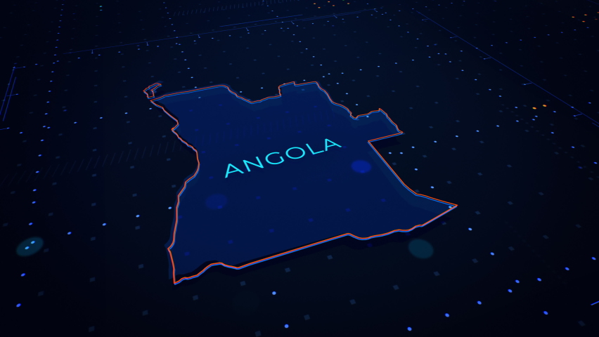 3d render angola map camera flying Stock Footage Video (100% Royalty ...
