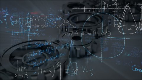 Animation Blue Mathematical Equations Floating Over Stock Footage Video ...