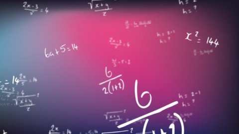 Animation Mathematical Equations Floating On Pink Stock Footage Video ...