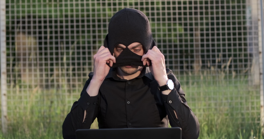 A Hacker in Black Clothes Stock Footage Video (100% Royalty-free ...