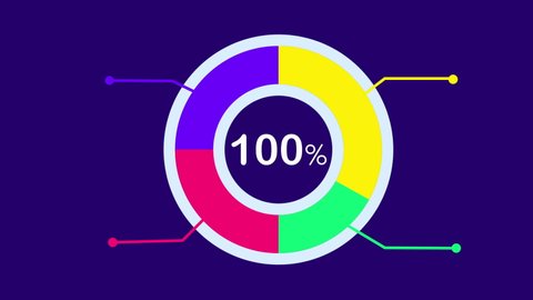 Infographic Pie Chart Percentage Graph Animation Stock Footage Video ...