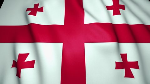 Waving Realistic Georgia Flag 4k Background Stock Footage Video (100% ...