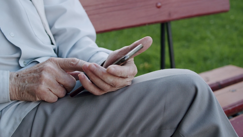 Close Old Seniors Hand Scrolling Stock Footage Video (100% Royalty-free ...