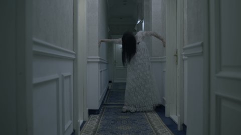 possessed female zombie haunted hotel dangerous Stock Footage Video ...