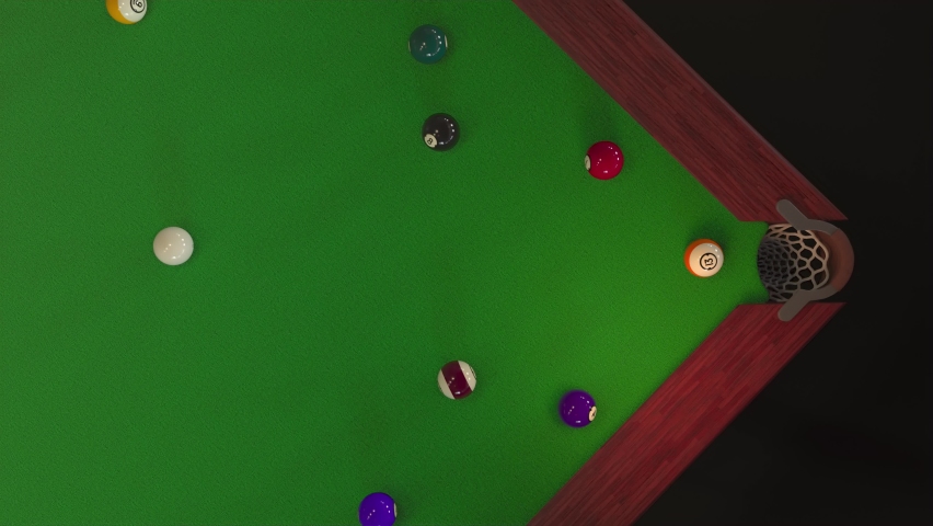 billiard ball hits hole view above Stock Footage Video (100% Royalty ...