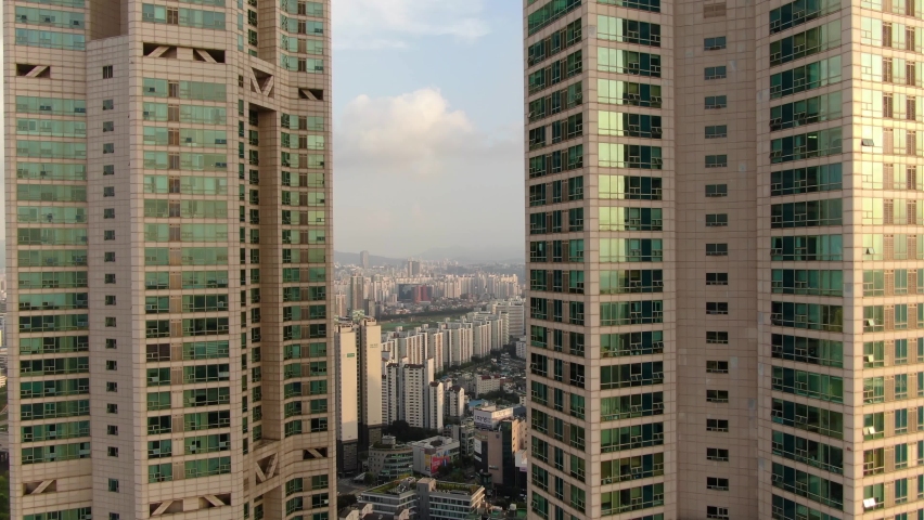 mok-dong yangcheon-gu seoul korea high-rise buildings 스톡 동영상 비디오(100% ...