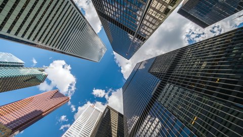 looking high-rise buildings skyscrapers architectures smart Stock ...