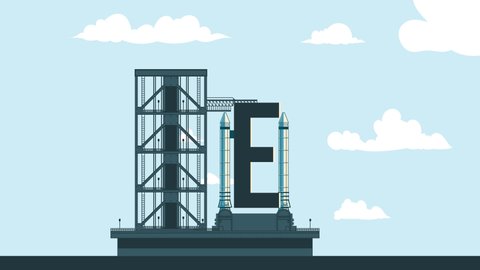Animation Letter E Space Rocket Stock Footage Video (100% Royalty-free ...