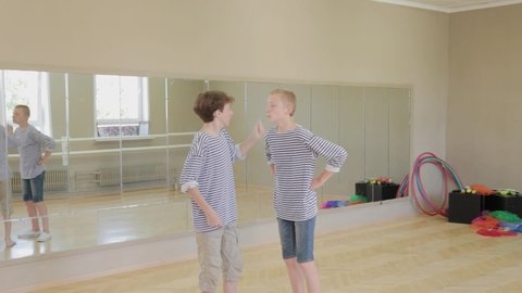 Beautiful Kids Learn Pantomime Pantomime Theater Stock Footage Video ...