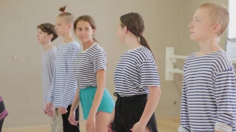 Beautiful Kids Learn Pantomime Pantomime Theater Stock Footage Video ...