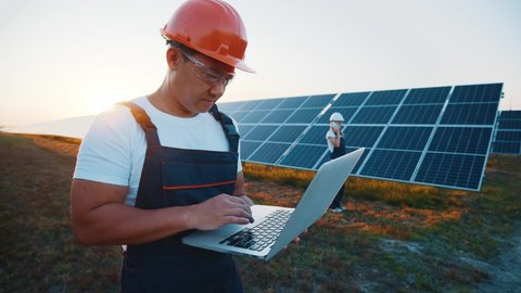 female ecological engineer uses digital tablet Stock Footage Video (100 ...