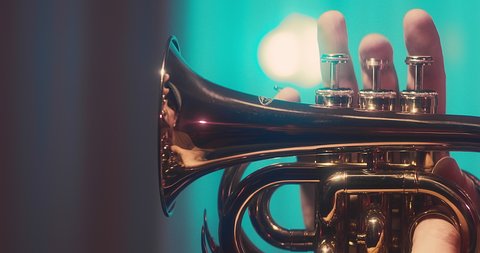 Musician Playing Recording On Trumpet Home Stock Footage Video (100% ...
