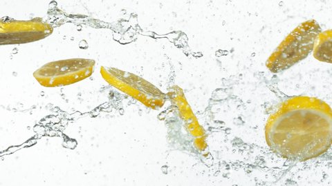 Super Slow Motion Lemon Hitting Air Stock Footage Video (100% Royalty ...