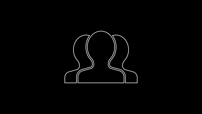 White Line Users Group Icon Stock Footage Video (100% Royalty-free ...