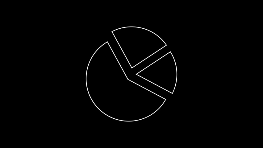 white line pie chart infographic icon Stock Footage Video (100% Royalty ...