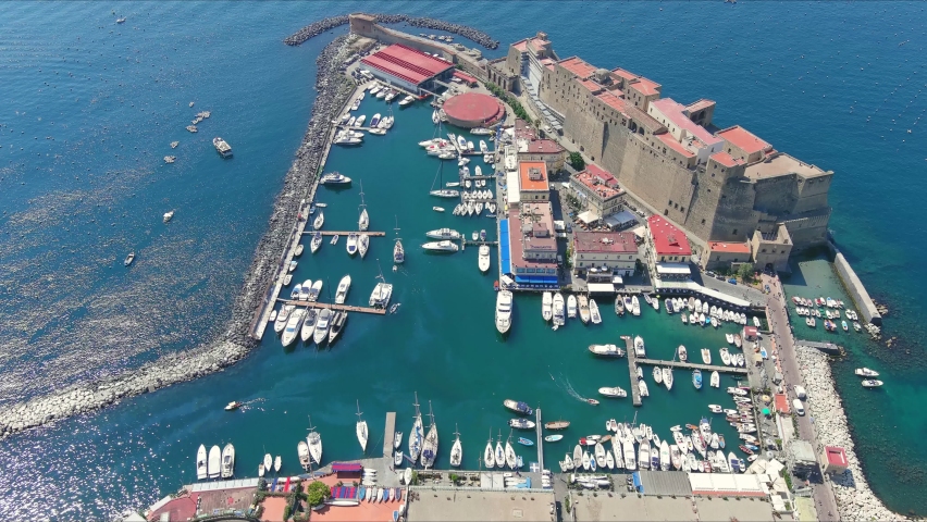 aerial view ovo castle castel dell'ovo Stock Footage Video (100% ...