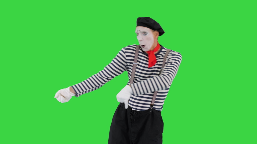 Mime Pulling an Imaginary Rope Stock Footage Video (100% Royalty-free ...