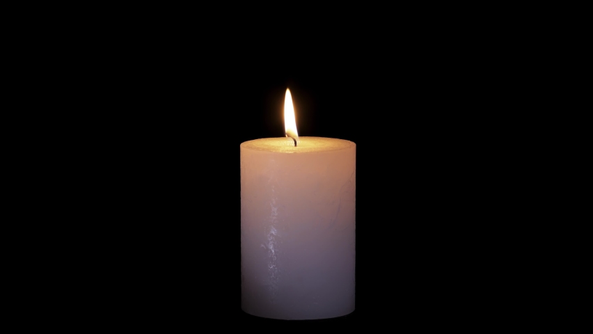 A Single White Candle Burning.isolated Stock Footage Video (100% ...