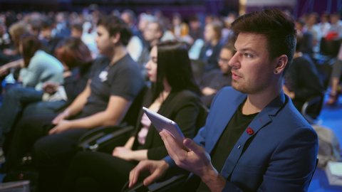 Business Meeting Conference Crowded Political Summit Stock Footage ...