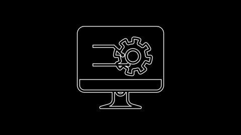 White Line Computer Monitor Graph Chart Stock Footage Video (100% ...