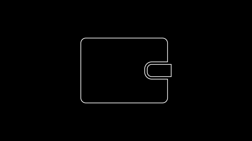 White Line Wallet Icon Isolated Stock Footage Video (100% Royalty-free ...