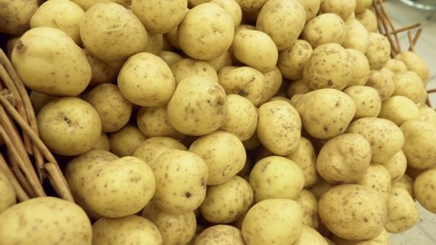 Young White Washed Potatoes On Store Stock Footage Video (100% Royalty ...
