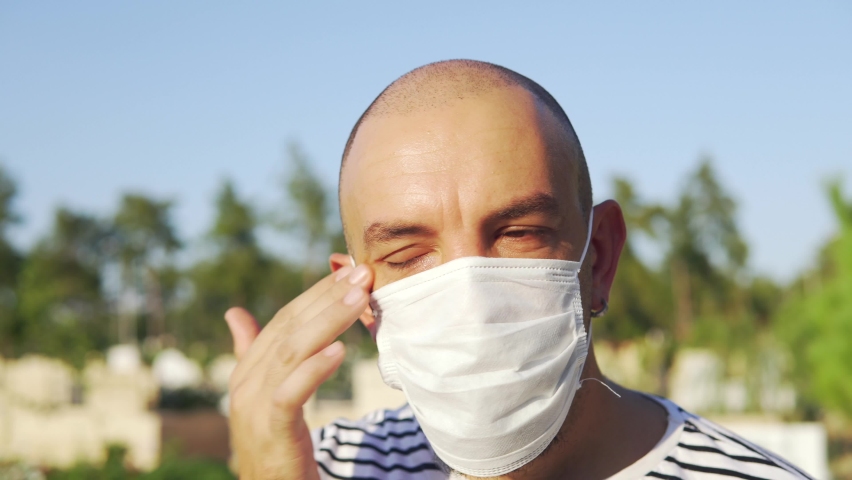 man protective face mask crying weeping Stock Footage Video (100% ...