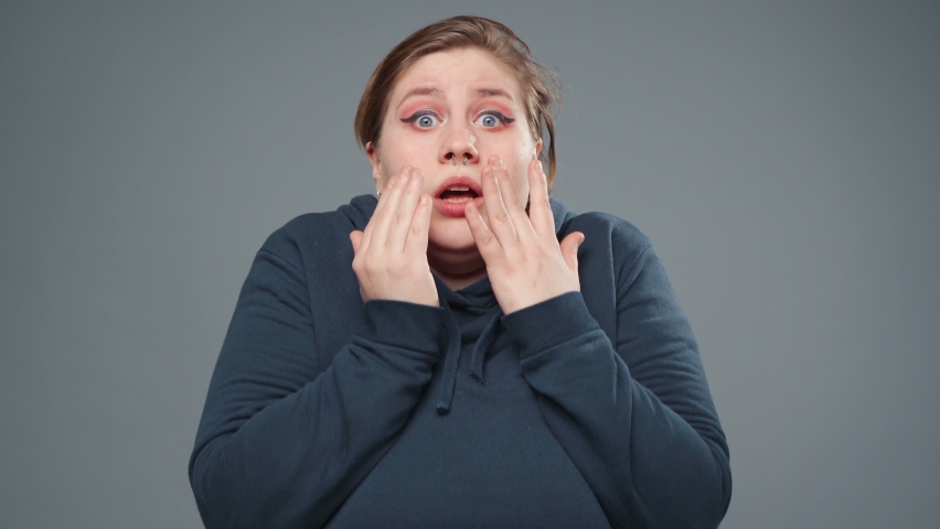 video scared stout woman closeup Stock Footage Video (100% Royalty-free ...