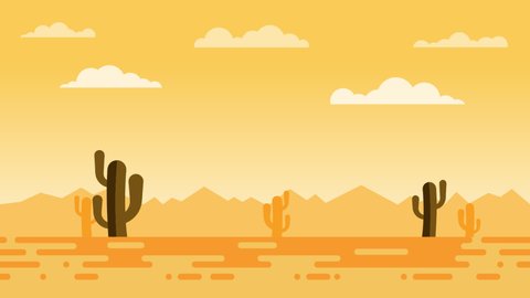 Moving Cartoon Desert Landscape Background Animation Stock Footage ...