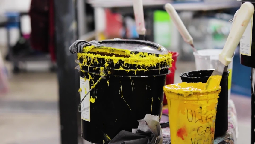 Paint Bucket with Ink for Stock Footage Video (100% Royalty-free ...